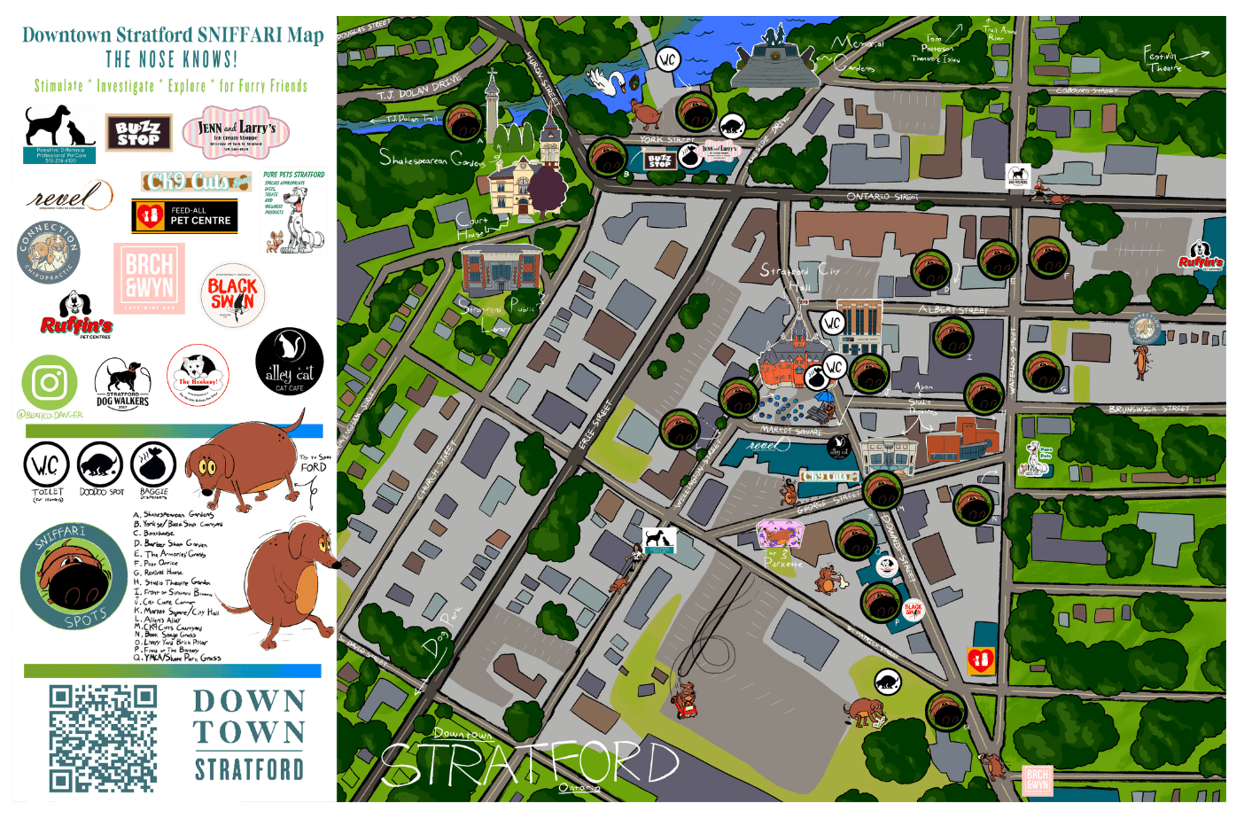 Sniffari Map - Downtown Stratford Business Improvement Area